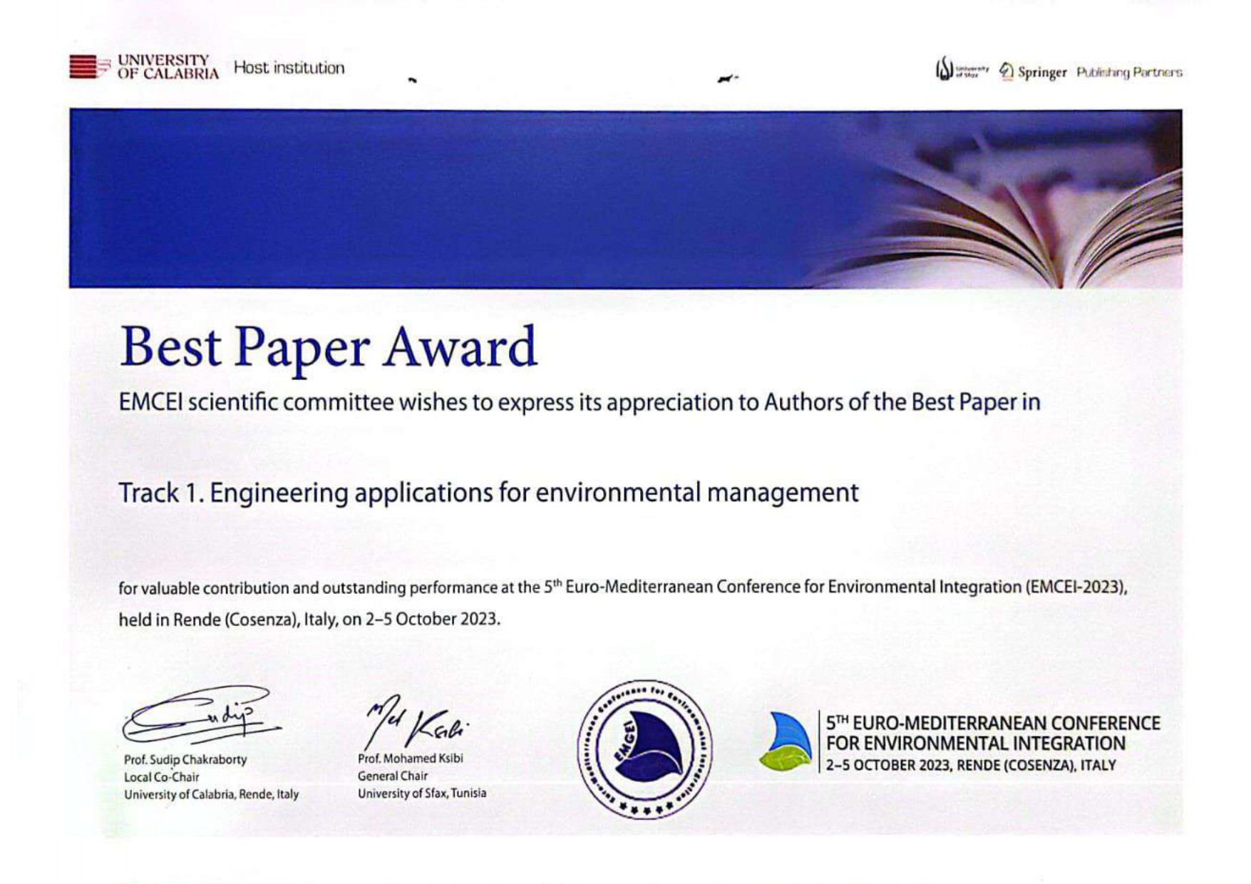 LKC FES lecturer wins Best Paper Award at EMCEI-23